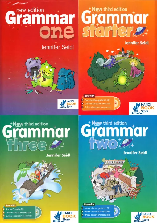 4 quyển Grammar One, Starter, Three, Two (Sách màu)