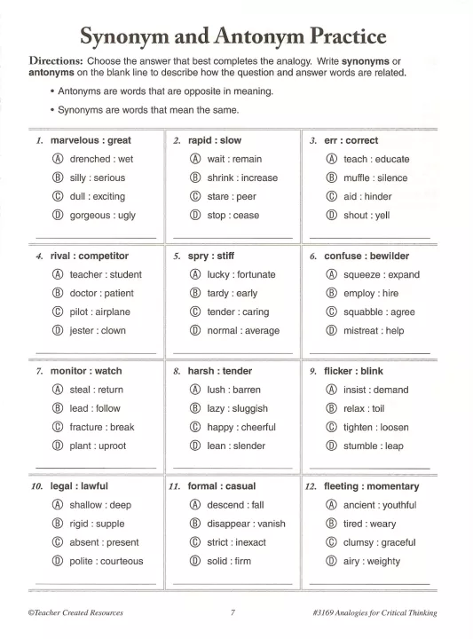ANALOGY FOR CRITICAL THINKING GRADE 6 (Sách đen trắng)