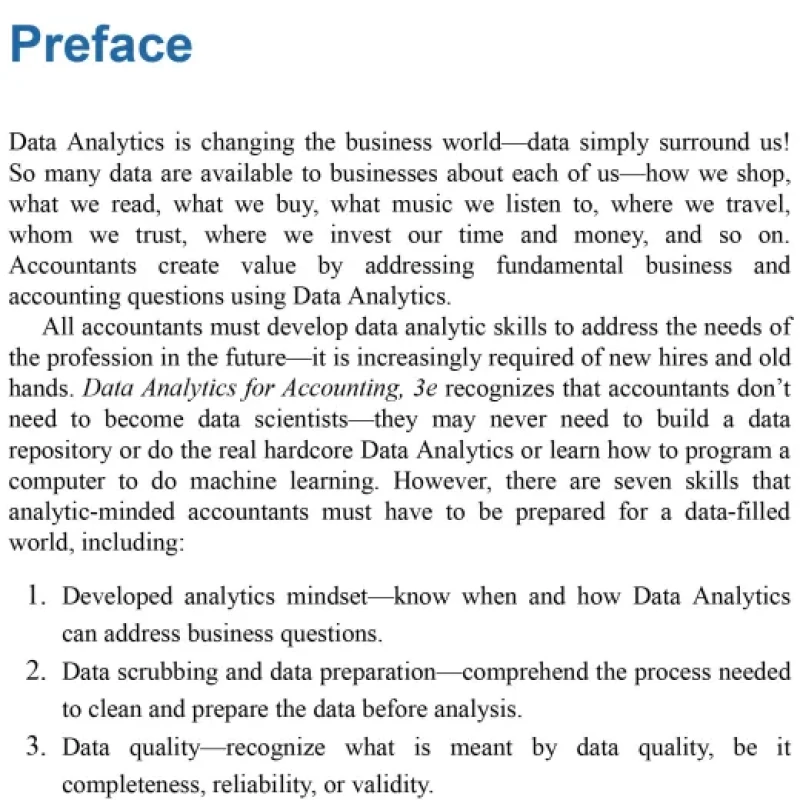Data Analytics for Accounting. Third Edition