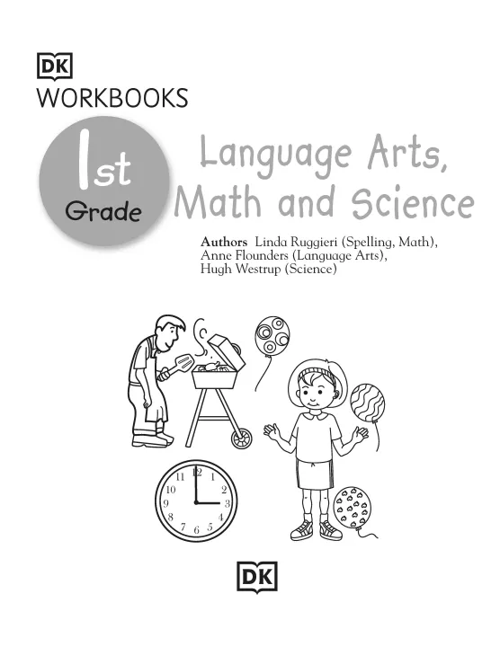 DK Workbooks Language Arts, Math and Science, Grade 1 ( sách đen trắng )