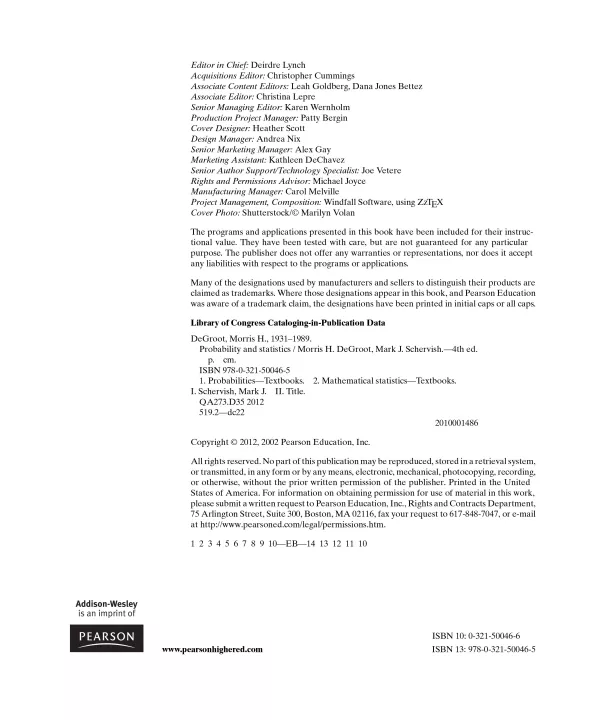 Probability and Statistics (4th Edition)